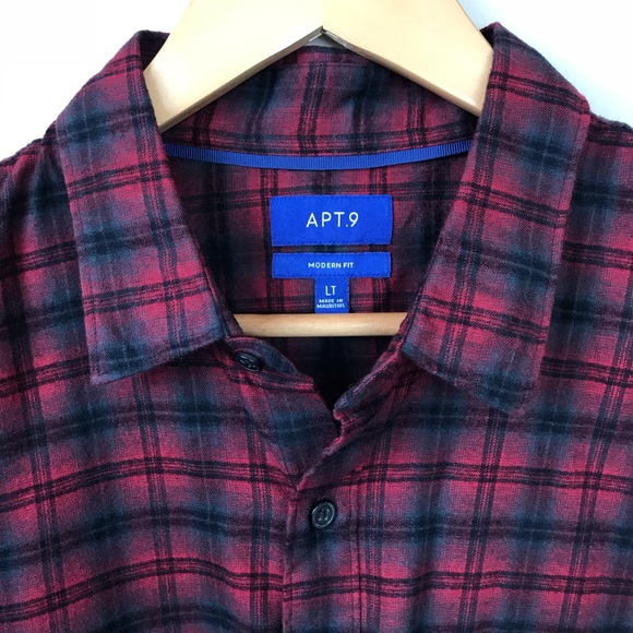 Apt. 9 | Shirts | Nwt Apt 9 Large Tall Red Plaid Flannel Shirt | Poshmark
